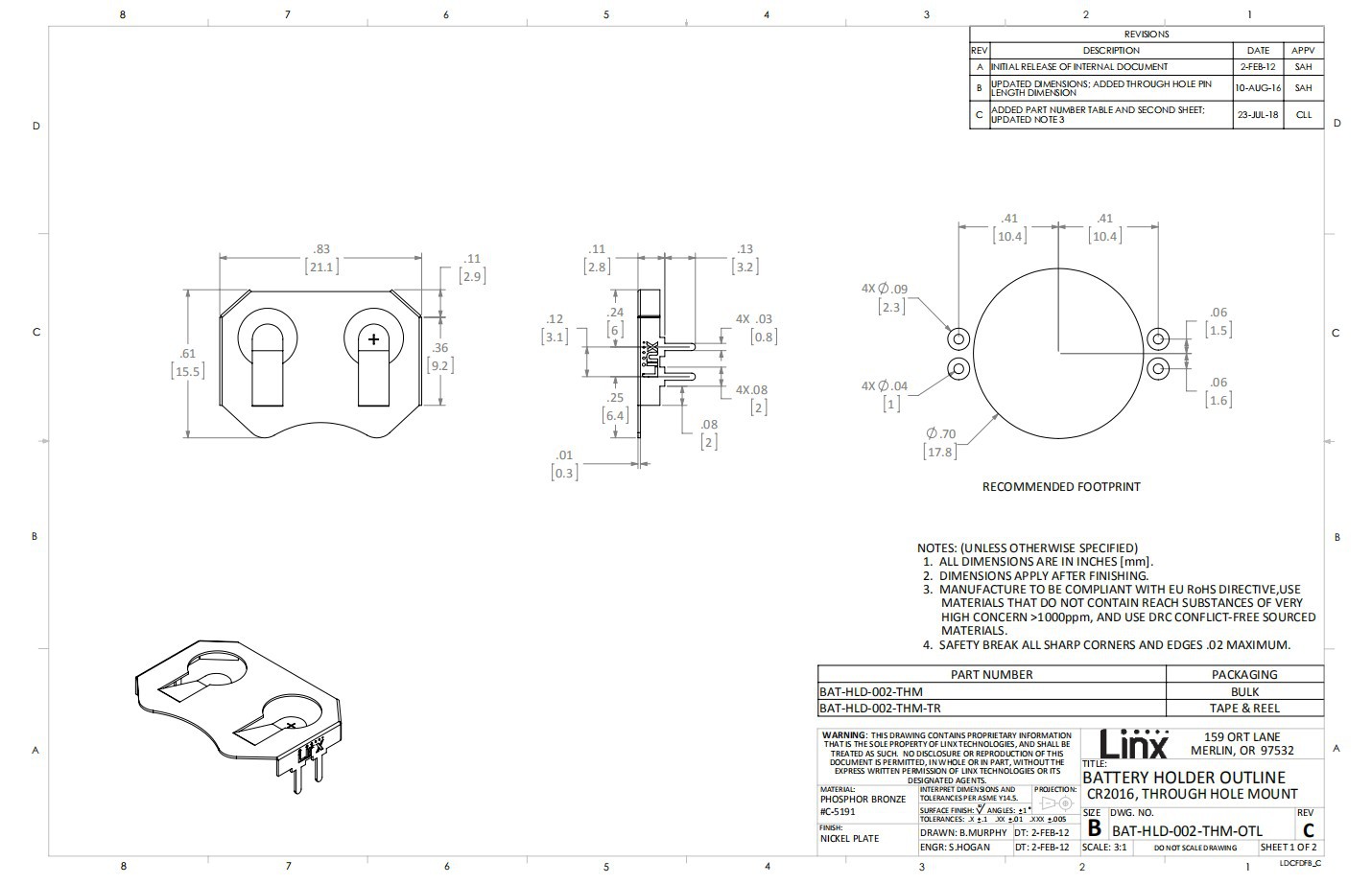 Linx BAT-HLD-002-THM 电池扣CR2016DIP插件四脚KST-2059-阿里巴巴