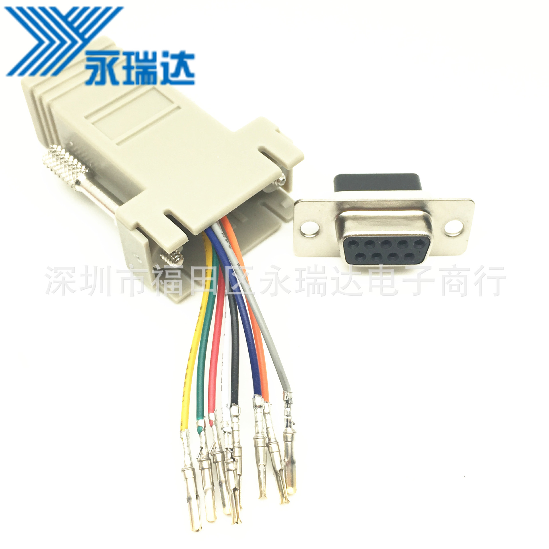 DB9转RJ45 9针9孔转接头 RJ45转串口RJ45转RS232网络口转串口DB9-阿里巴巴