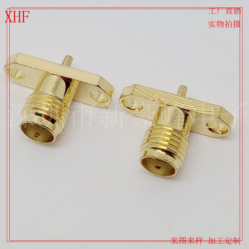 SMA天线座 SMA-k-KFD母头外螺纹内孔法兰盘二孔SMA母固定PCB方板-阿里巴巴