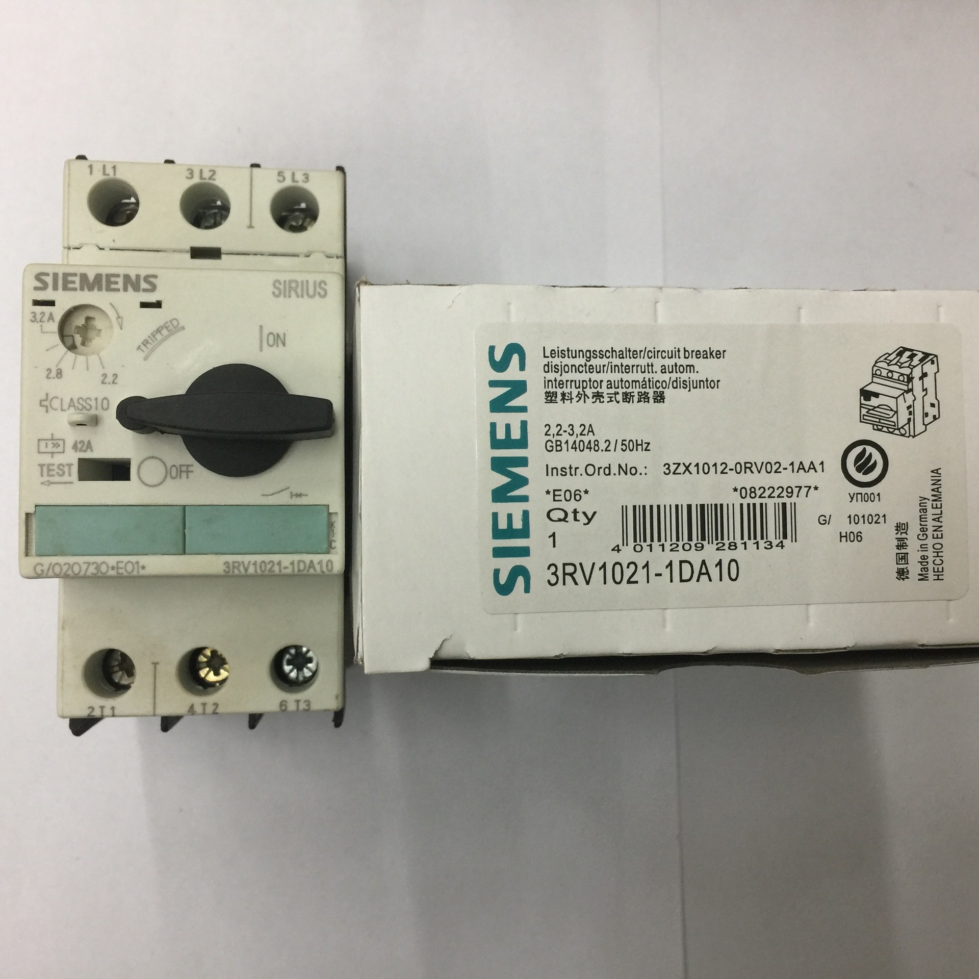 原装正品3RV1021-1DA10 2.2-3.2A西门子电动机保护用空气断路器-阿里巴巴