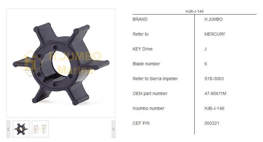 Mercury水星船外机橡胶叶轮 HJB-J-146 Replace47-95611M/8-15hp-阿里巴巴