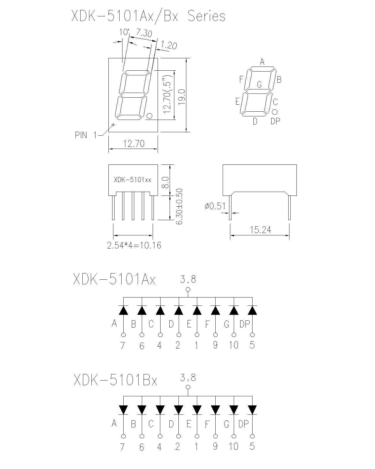一位0.5英寸5101BS共阳数码管 5011BS共阳红光，一位5101BRWA红光-阿里巴巴