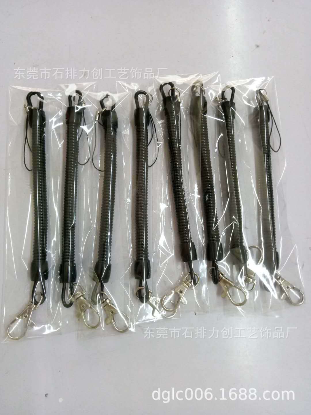 PU弹簧绳钥匙扣金属扣弹簧挂绳伸缩失手吊绳链接绳防盗绳厂家-阿里巴巴