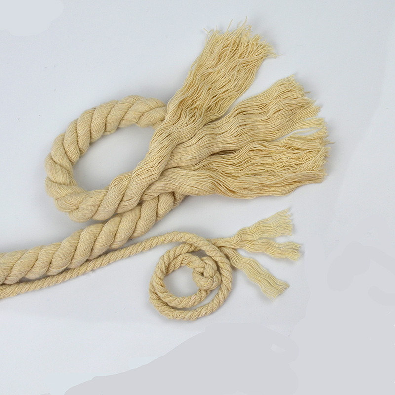 三股纯色棉绳本白色粗棉绳子捆绑绳手工diy编织绳米白搓麻花线-阿里巴巴