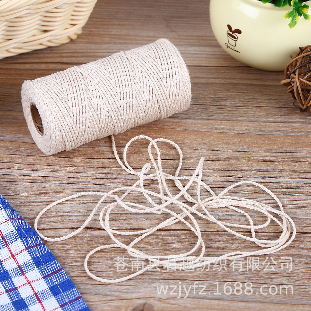 批发0.5-1-2mm白色三股棉绳棉线 纯棉材质棉线 吊牌棉绳棉线-阿里巴巴
