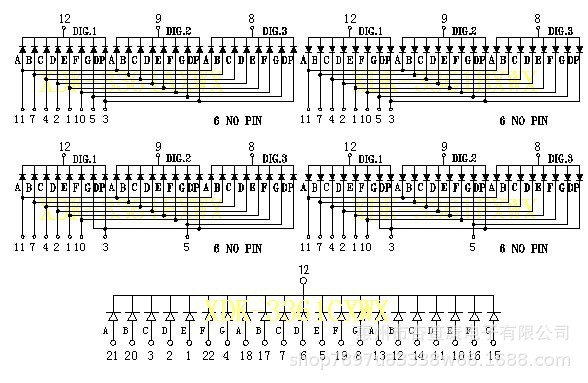 3361BS数码管、3位0.36英寸数码管、3631BS超长脚红光数码管。-阿里巴巴