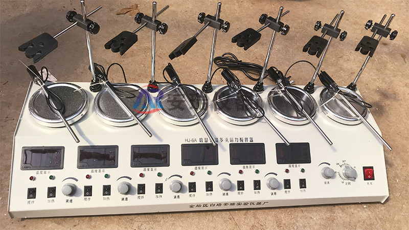 HJ-6A数显多头磁力加热搅拌器 实验室六联恒温调速磁力搅拌-阿里巴巴