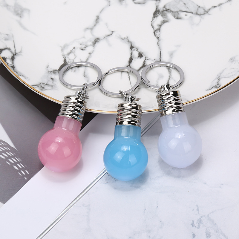 Jelly Color New Exotic Light Bulb Key Chain Creative LED Colorful Light ...