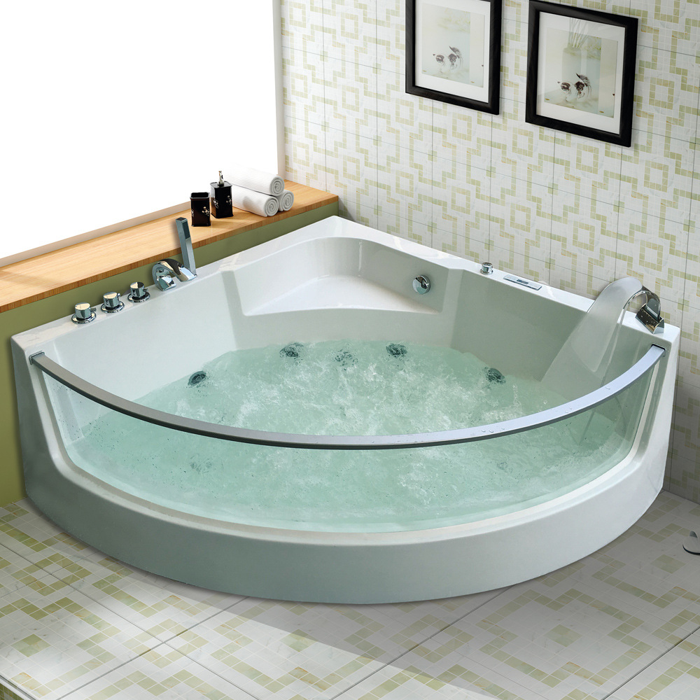 Modern Whirlpool Bath 15 Jacuzzi Jet SPA Shower Massage Acrylic Corner