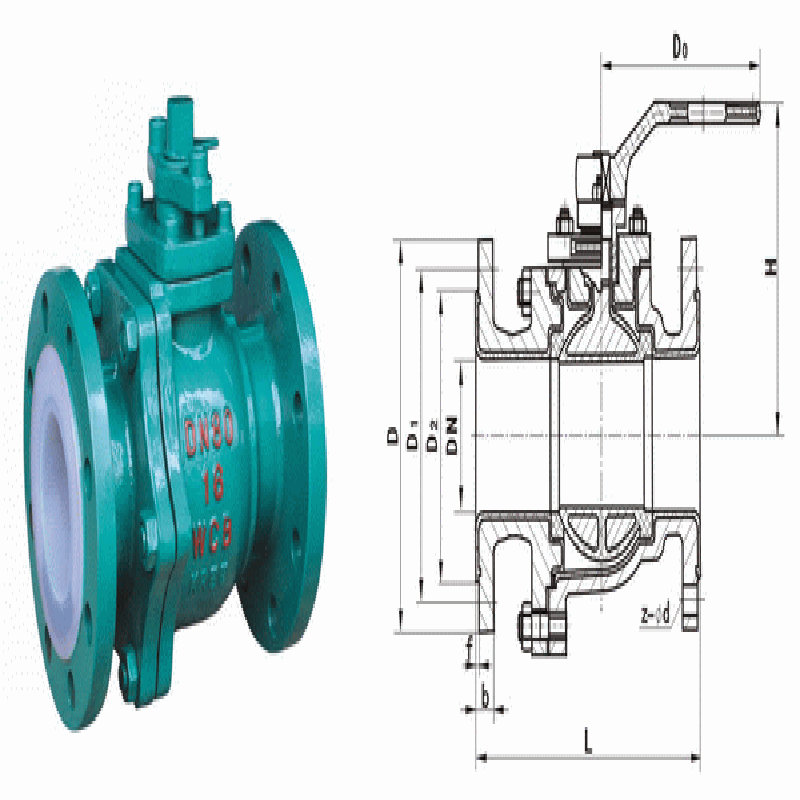 手动衬四氟球阀Q41F46-16C铸钢衬氟球阀衬F46法兰球阀DN15-300-阿里巴巴