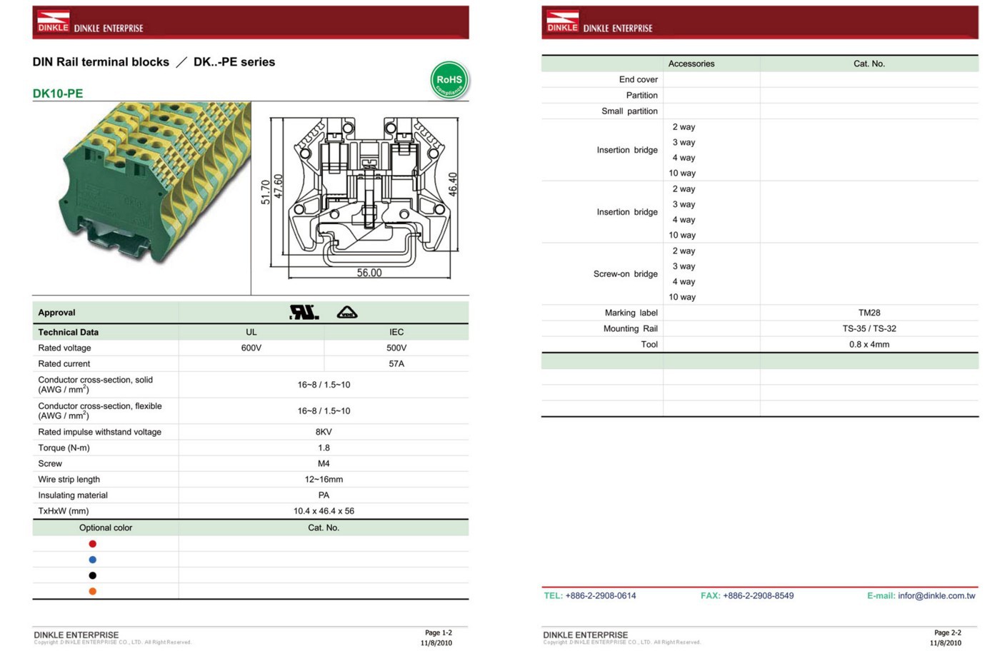 町洋(DINKLE)DKB30系列组合型面板安装端子台DKB30-S1104706PCK-阿里巴巴