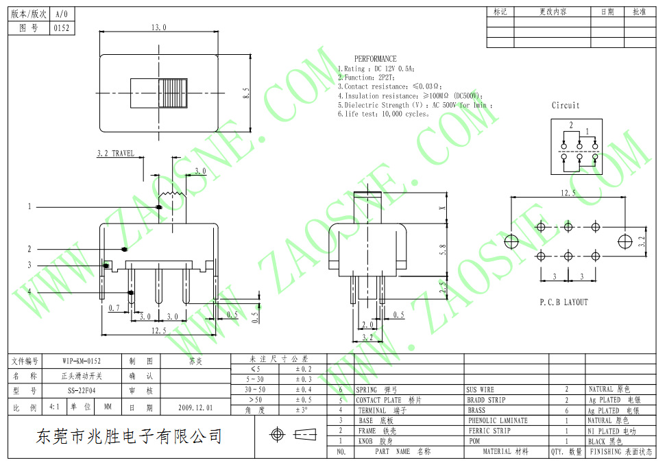 供应 SS-22F04 拨动开关 双极双位 侧柄拨动开关 横柄滑动开关-阿里巴巴