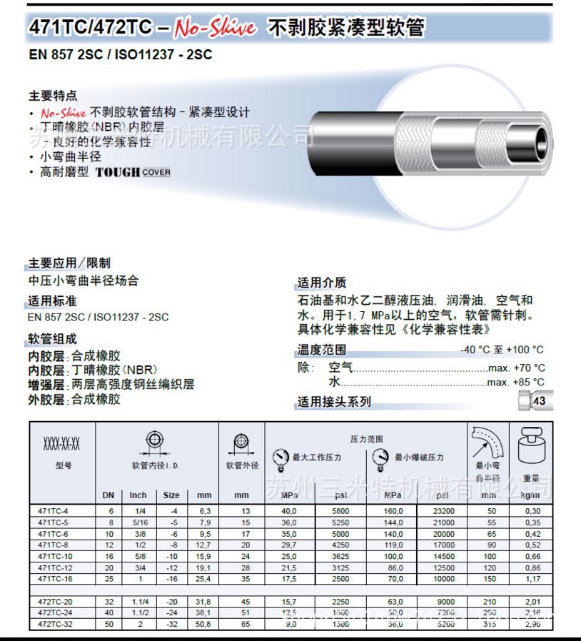 Parker 472TC- 24 No-Skive不剥胶紧凑型软管-阿里巴巴