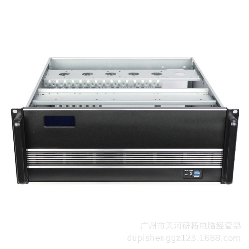 4U 带温控屏服务器机箱 450MM长铝面板机箱 4U监控机箱短4U机箱-阿里巴巴