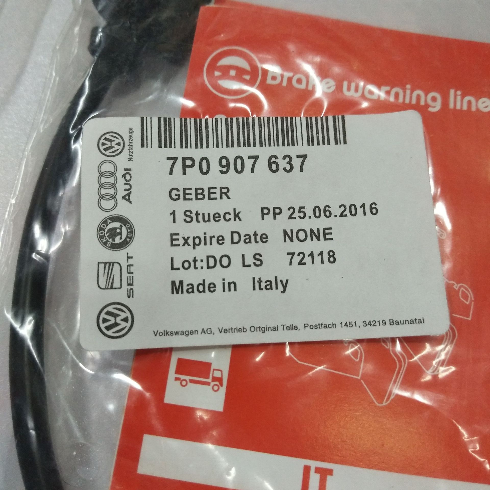 刹车片报警线/感应线 适用大众途锐奥迪Q7前后报警线 7P0907637C-阿里巴巴