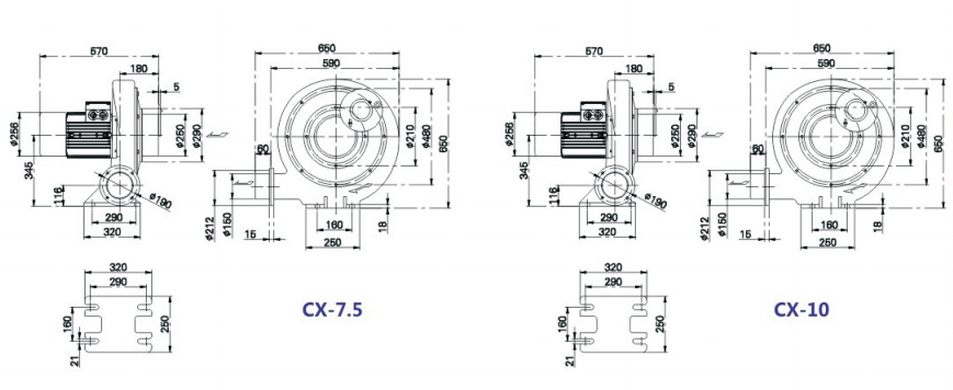 TB150-10中压风机 7.5kw中压鼓风机 7500w气体输送风机-阿里巴巴