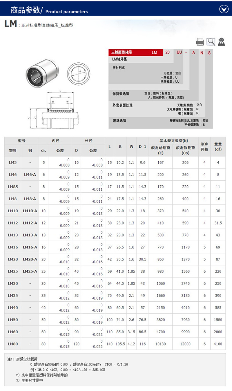 供应韩国三益SAMICK品牌直线轴承LM8UU LM8UUOP 三美克经销商-阿里巴巴