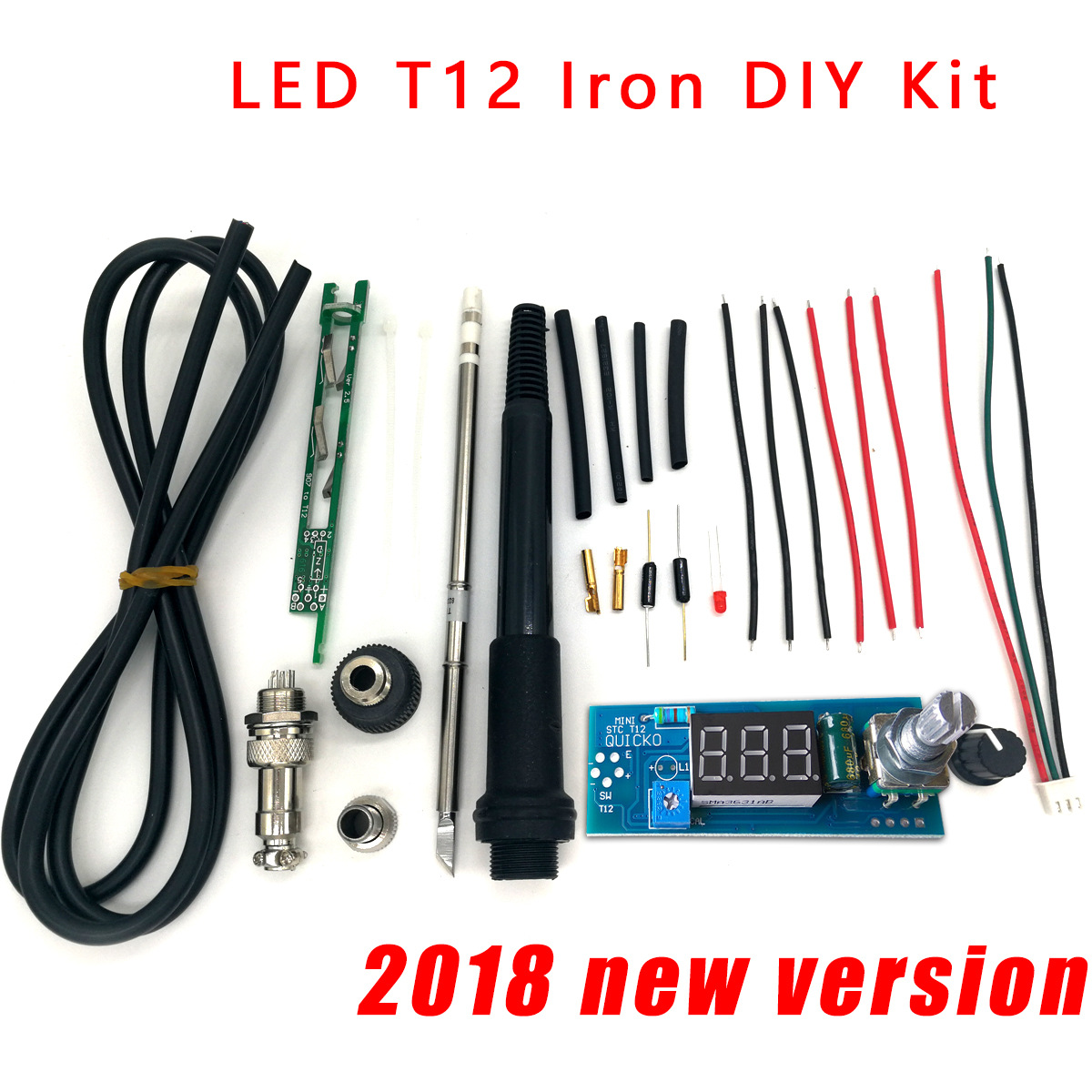 跨境货源LED数显T12焊台散件T12DIY套件包T12电烙铁默认K头-阿里巴巴