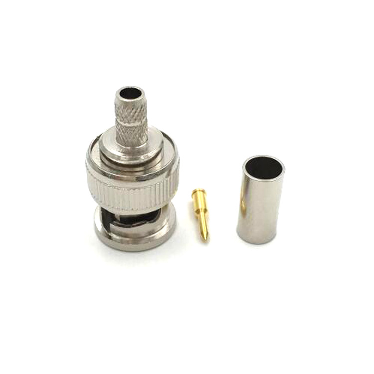 同轴射频连接器BNC-J-3压接RG58线 50-3线监控视频传输线缆连接器-阿里巴巴