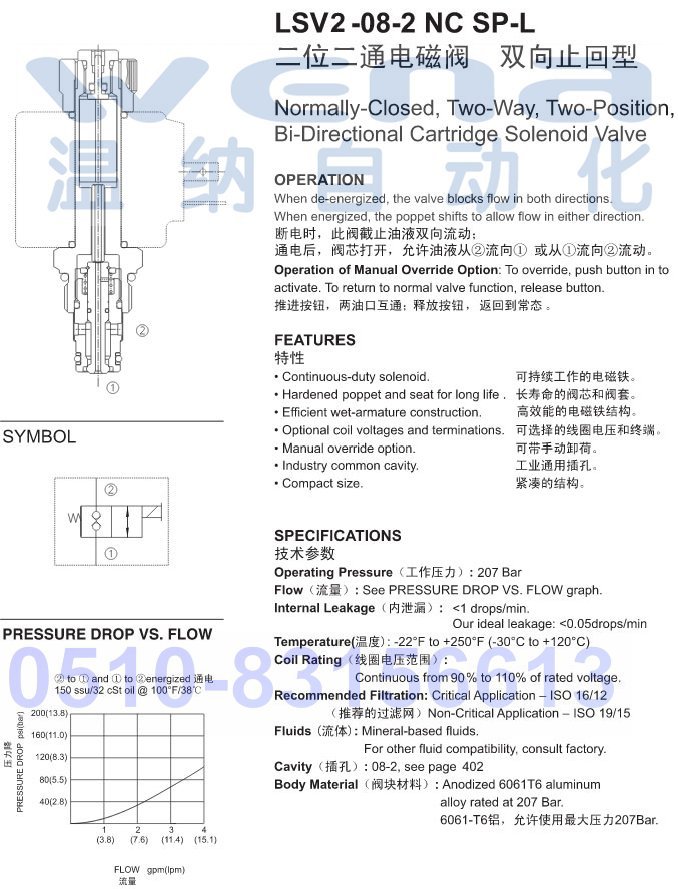 LSV2-08-2NCSP-L,双向止回型电磁阀,二位二通止回型 WENA电磁阀-阿里巴巴