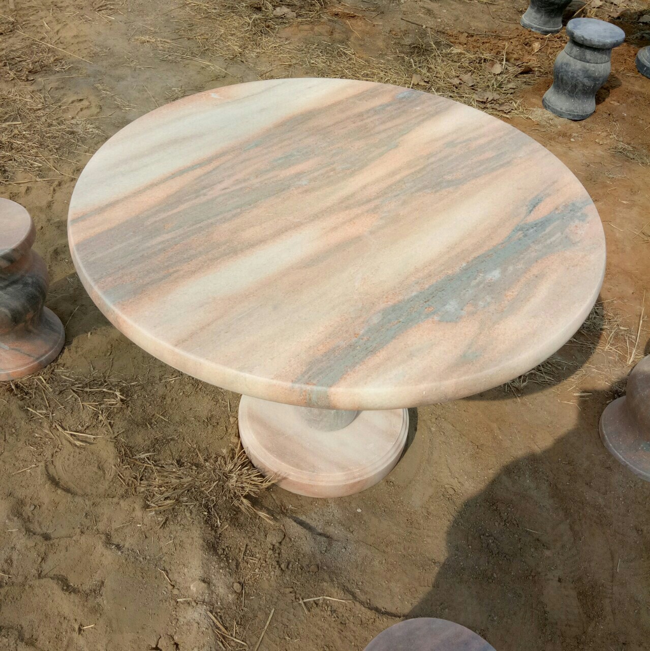 曲阳石雕桌子 大理石石头圆桌 户外石桌子石桌石凳庭院摆件优惠-阿里巴巴