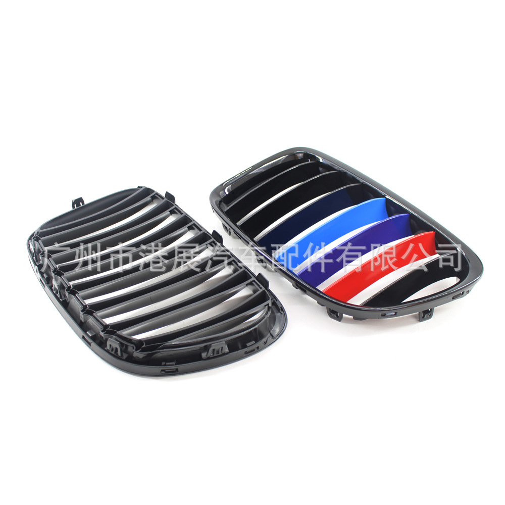 适用于宝马E84 X1 10-14年改装哑黑三色M版中网 进气格栅 中网-阿里巴巴