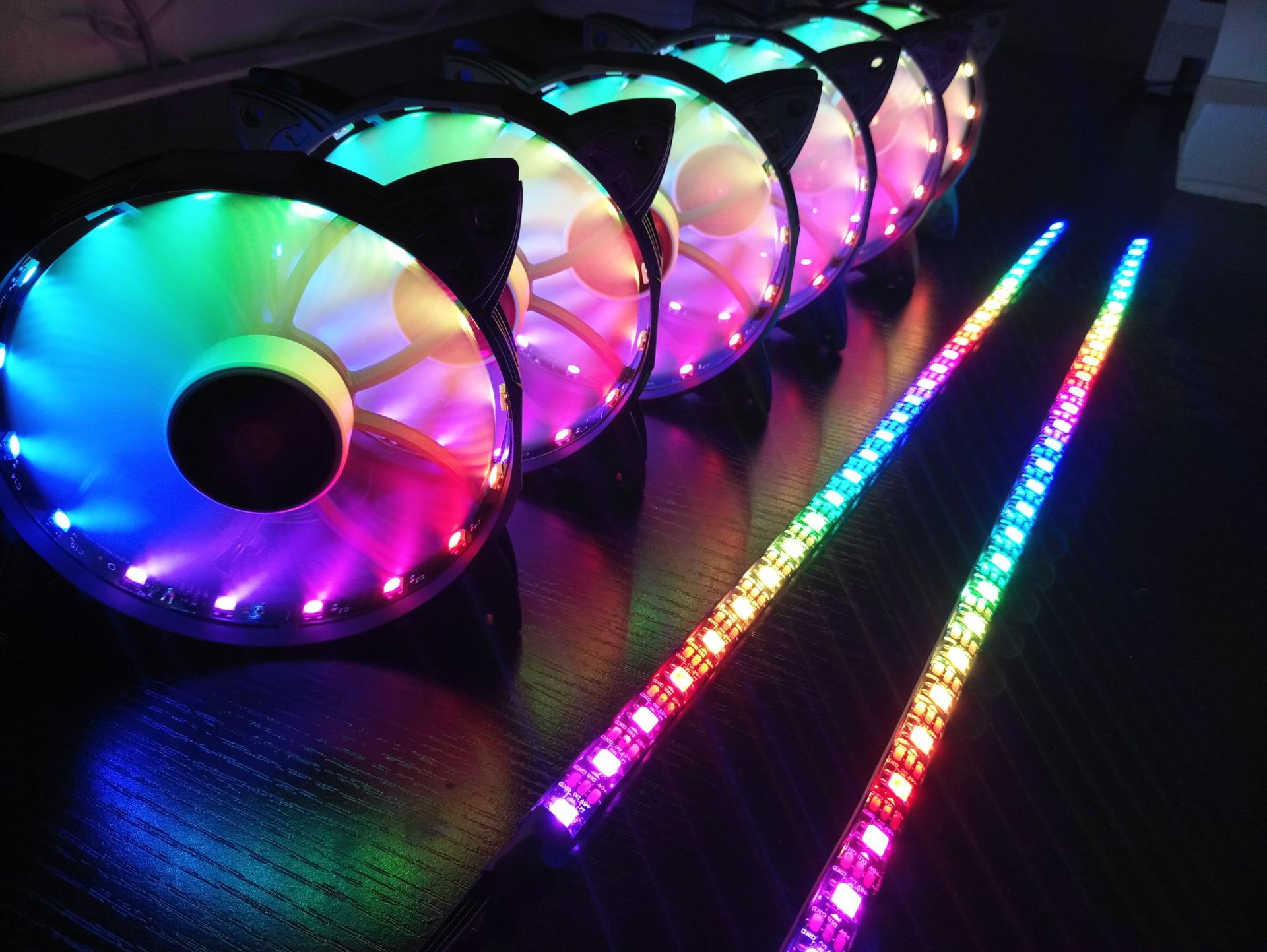 COOLMOON Amber RGB box fan 12cm desktop computer mute colorful color ...