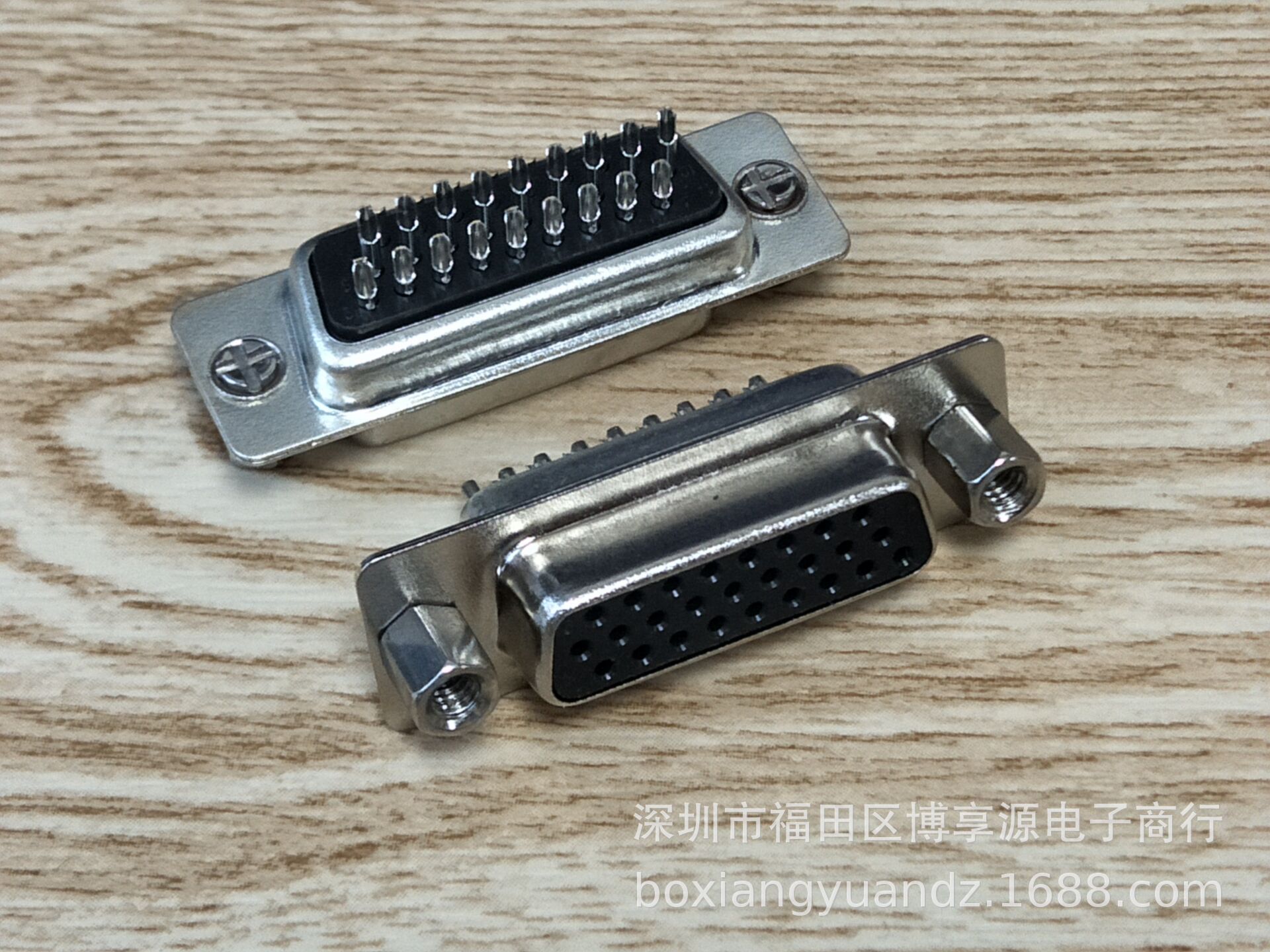 HDB26母头前铆螺母三排26P芯针母座接头DB26母头焊线式DSUB连接器-阿里巴巴