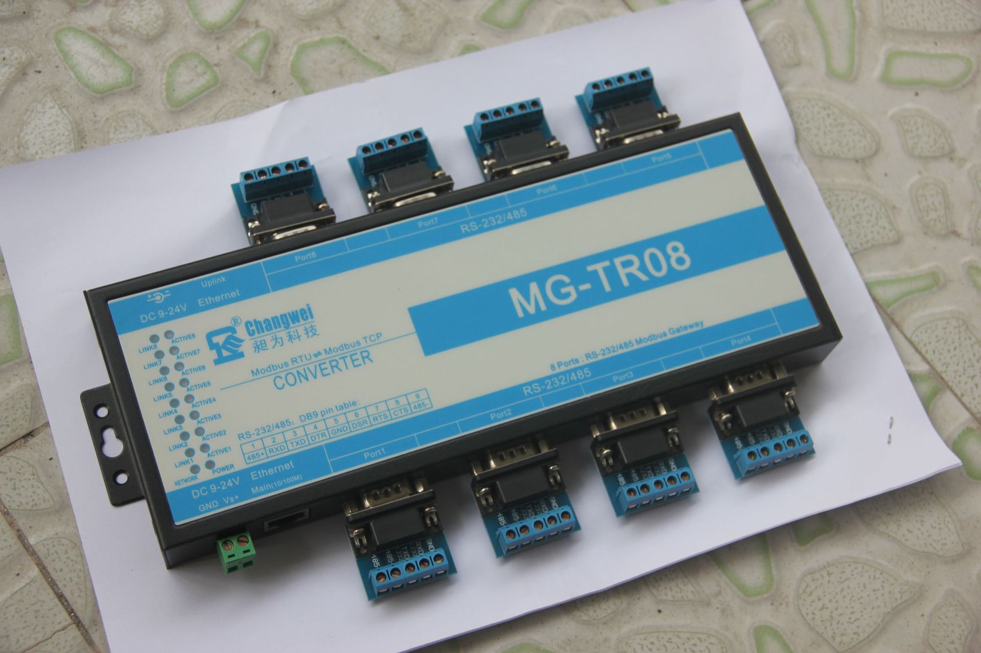 8路RS485和RS232 标准RTU协议和Modbus TCP互转 串口Modbus网关-阿里巴巴