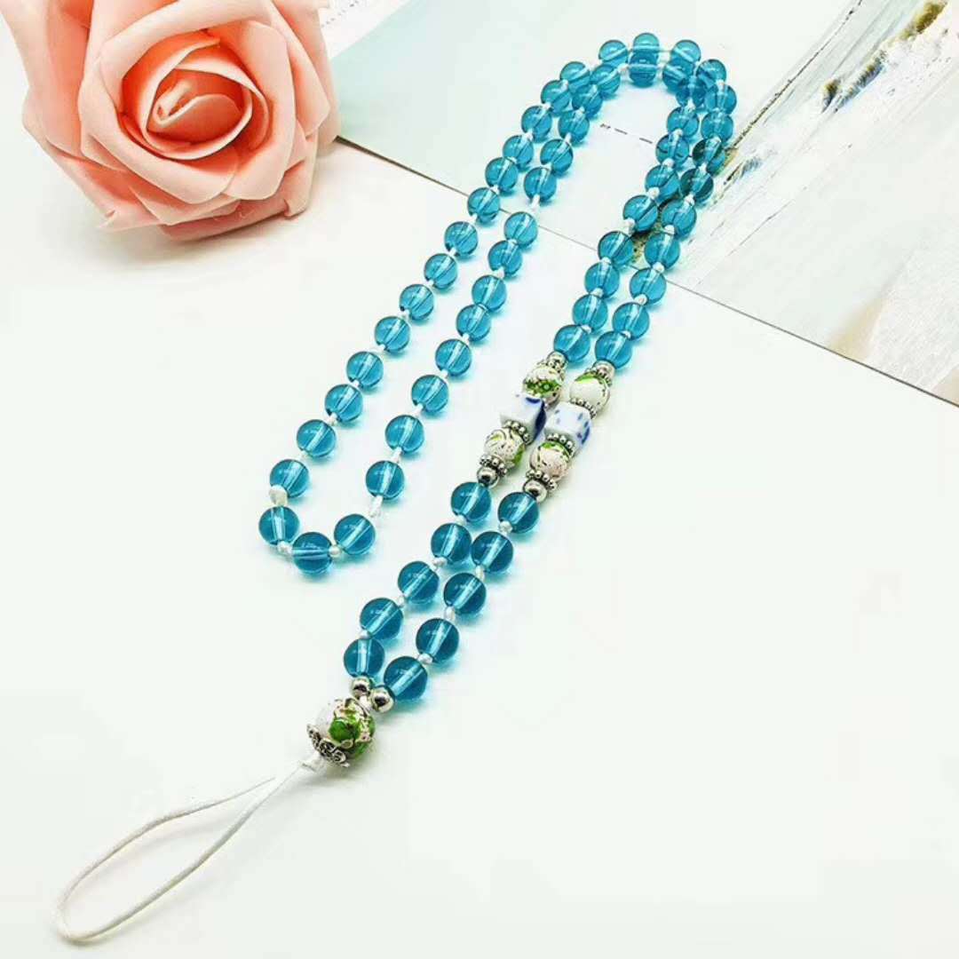 水晶手机挂绳创意手机链可爱青花瓷手机挂绳挂脖手机绳珠子挂件-阿里巴巴