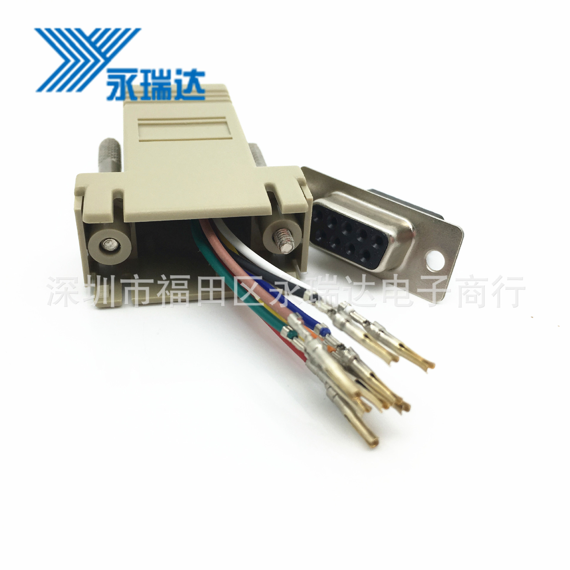 DB9转RJ45 9针9孔转接头 RJ45转串口RJ45转RS232网络口转串口DB9-阿里巴巴