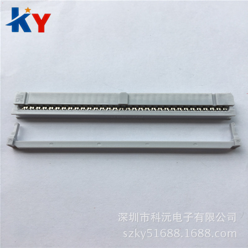 IDC排线压线头FC-64P 2*34P 灰色牛角插头 2.54MM间距 三件套-阿里巴巴