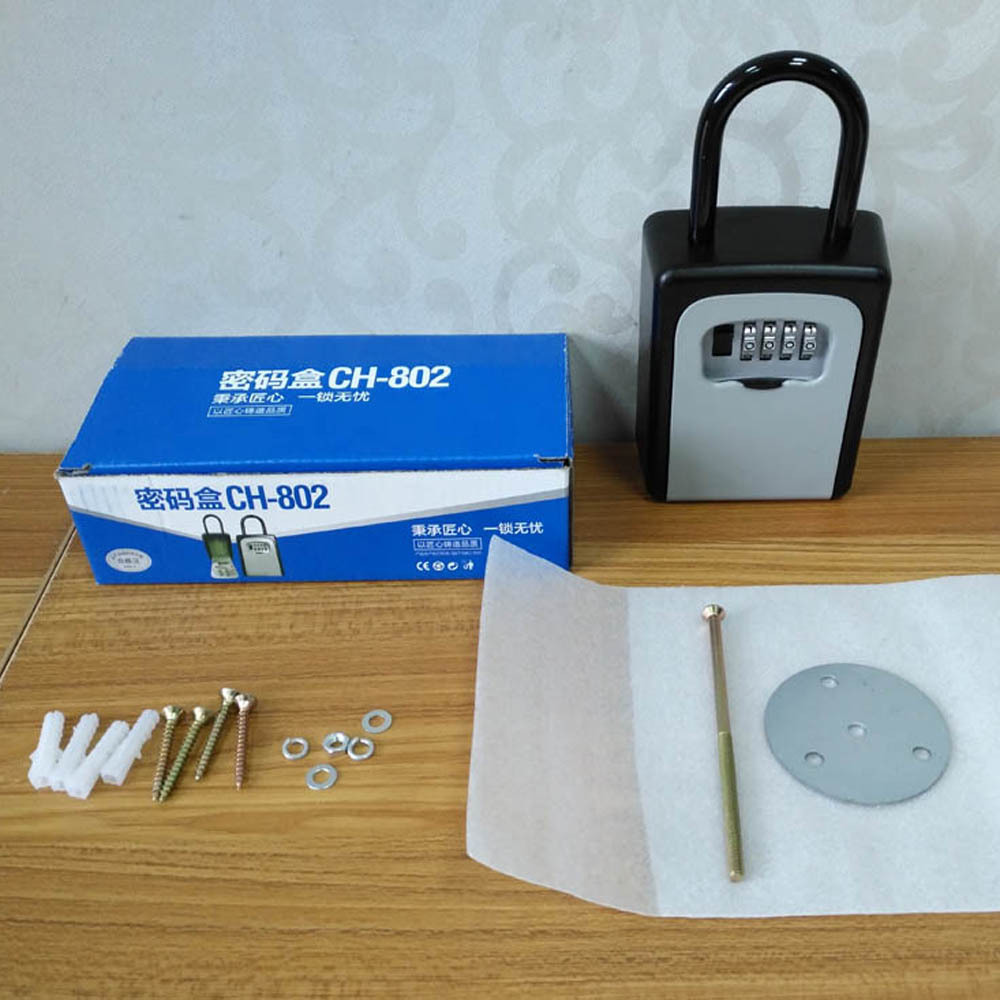 CH-802锁梁挂钩壁挂式钥匙盒铝合金密码盒钥匙密码盒沙滩密码盒-阿里巴巴