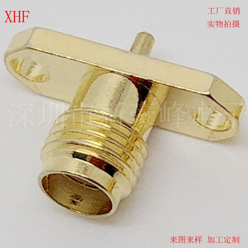 SMA天线座 SMA-k-KFD母头外螺纹内孔法兰盘二孔SMA母固定PCB方板-阿里巴巴