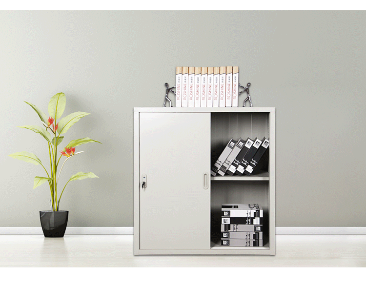 中山铁移门文件柜档案柜 简约铁皮矮小柜子 钢制移门铁地柜加厚-阿里巴巴