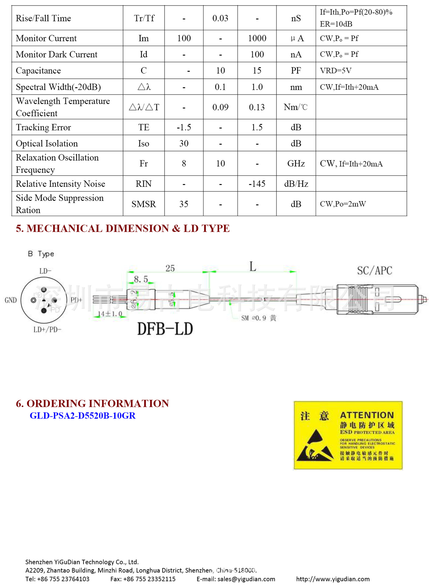 Coaxial package 10G 1550nm laser module DFB LD diode [Gtel] - $109.00 : BeamQ Laser, DFB Laser ...