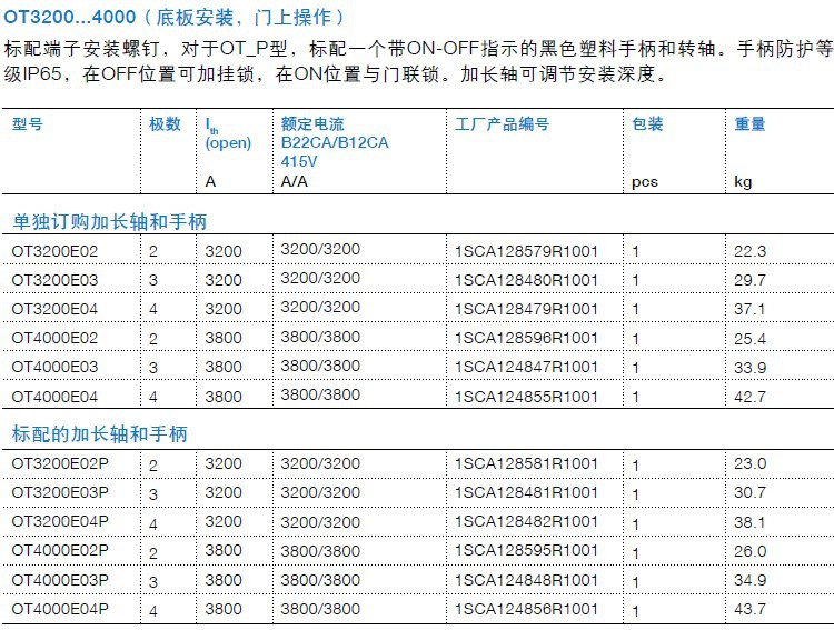ABB隔离开关OT160EV12P/OT200E03P/OT250 OT315E03P E04P 3极 4极-阿里巴巴