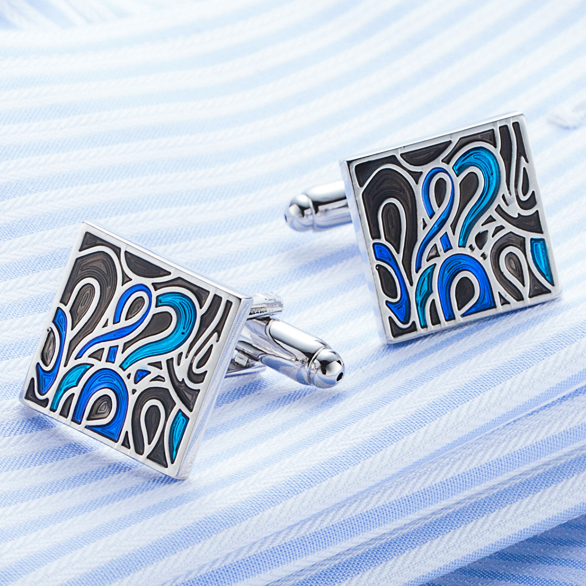 新款袖扣 珐琅袖钉 法式衬衫袖口婚礼洋服纽扣 cufflink 635-阿里巴巴