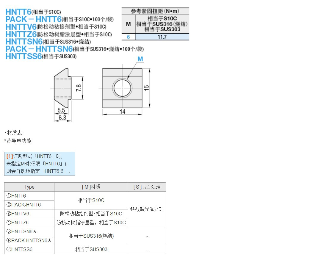 HNTT8-5/HNTT8-8日本米思米MISUMI铝型材用先装螺母-阿里巴巴