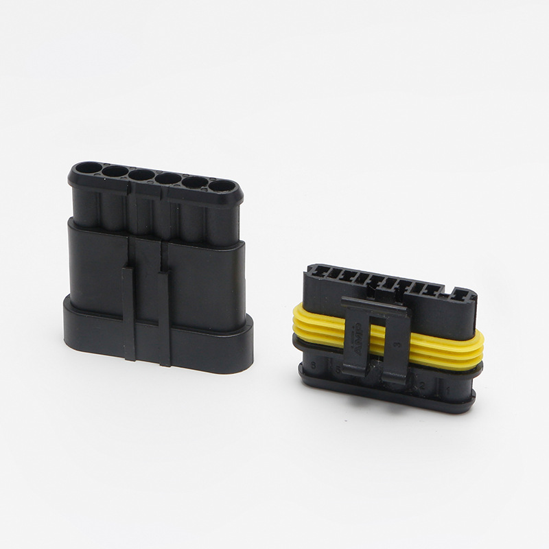 DJ7061-1.5-11 /21 6孔汽车防水连接器 氙气灯连接器 HID安普插头-阿里巴巴