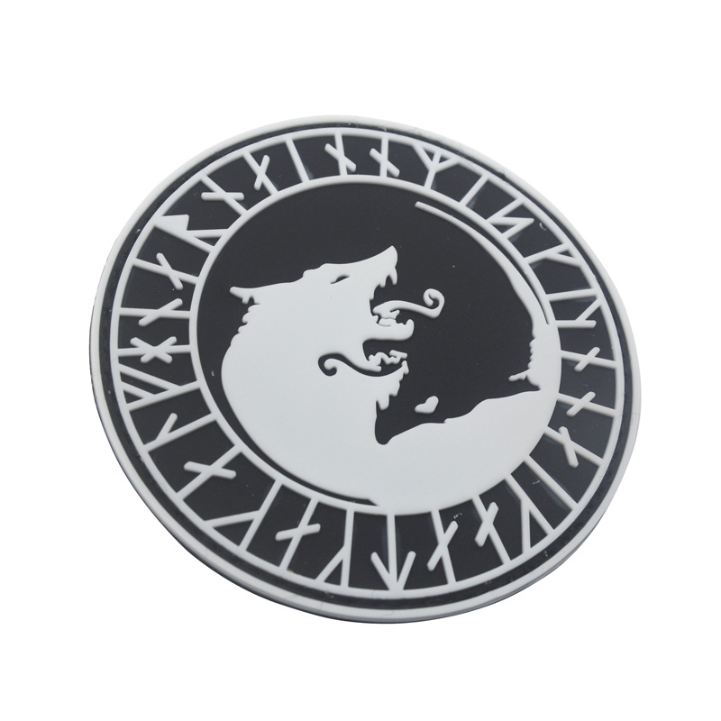 viking wolf pvc patch维京狼滴胶臂章PVC免洗 包贴章补丁-阿里巴巴