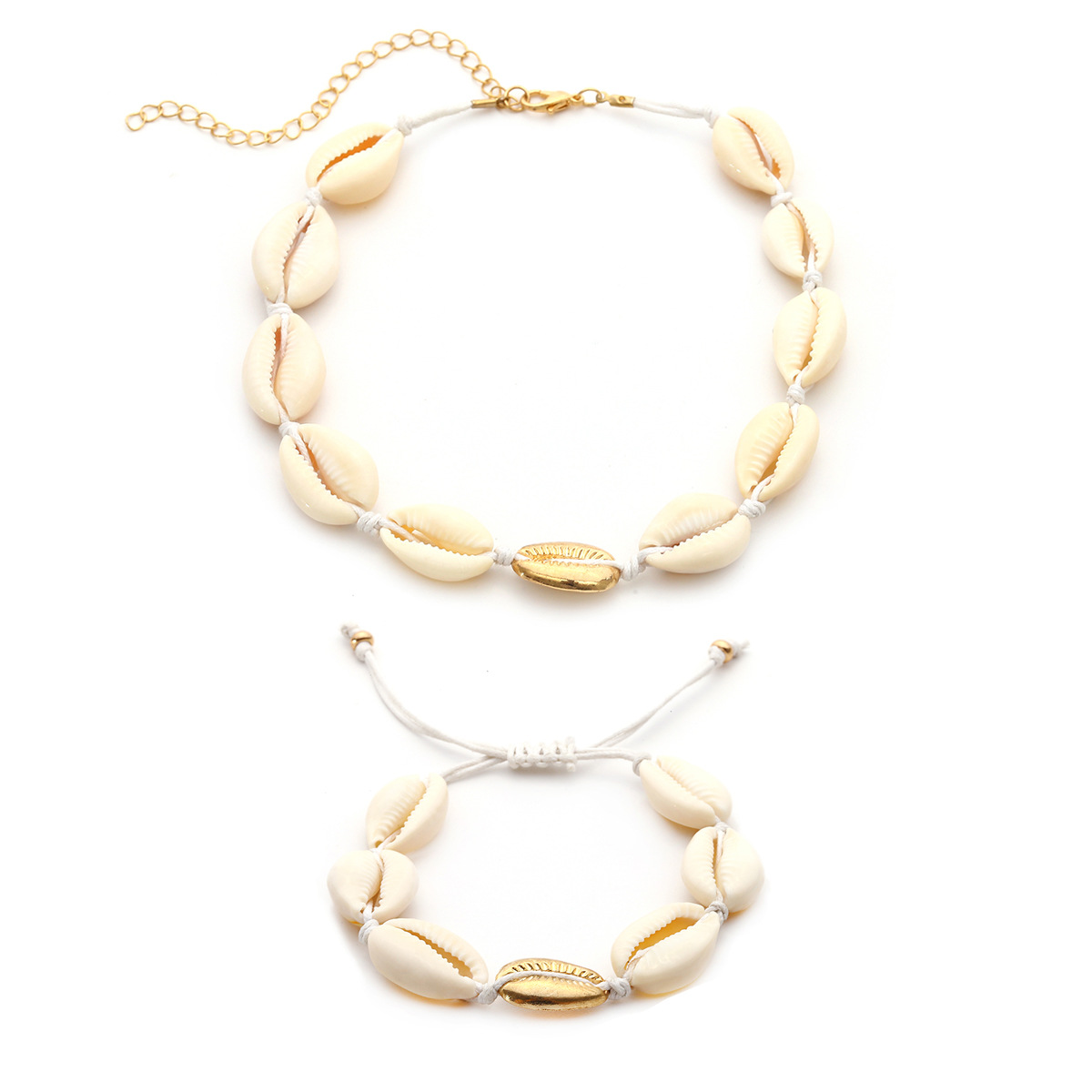 NATURAL PUKA GOLD SHELL Cowrie Mar Shell Collar Para Mujer Mejor Amigo ...
