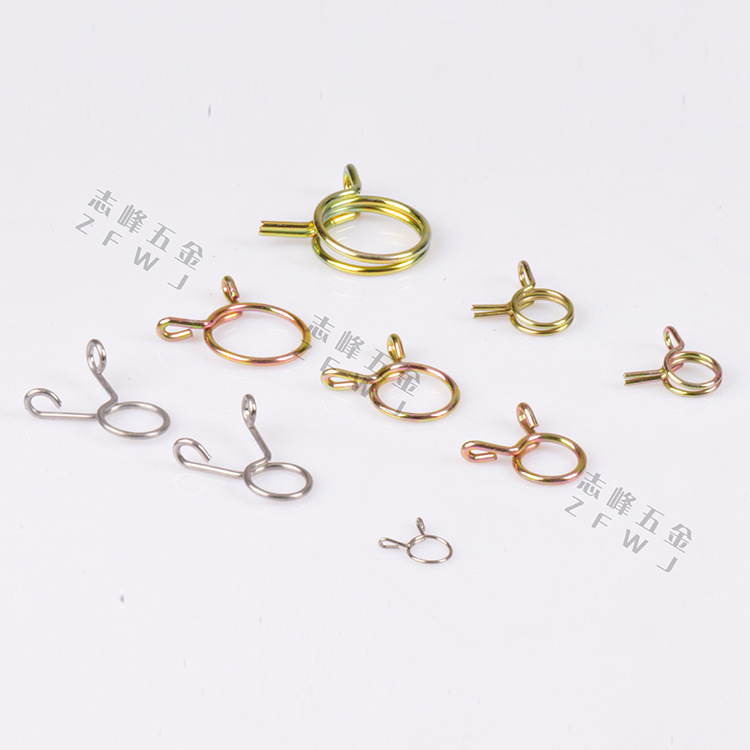 外贸货源 双钢丝弹簧 卡箍异形扭簧卡扣 五金双钩不锈钢弹簧-阿里巴巴