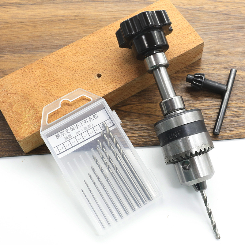 Manual drill with King Kong Walnut hand twist drill 10 drill bit model ...