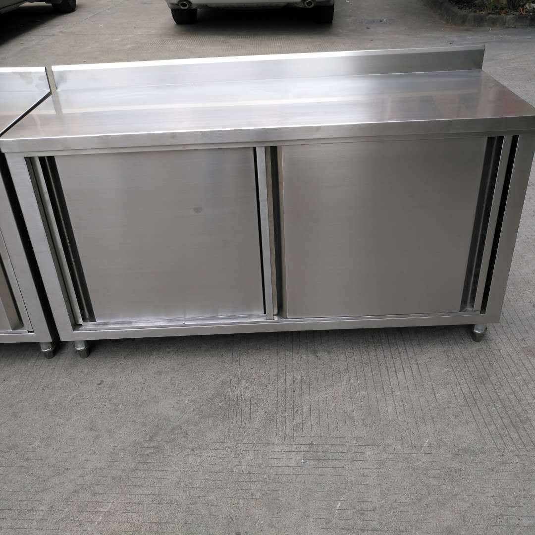 厂家不锈钢橱柜 酒店厨房304不锈钢工作台 立地推拉橱柜批发-阿里巴巴