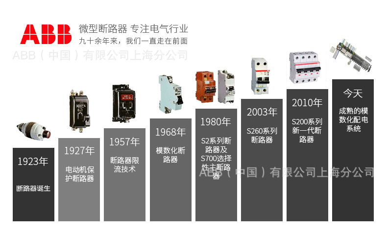 ABB微型断路器S200系列6KA空气开关3P+N D特性63A S203-D63 NA-阿里巴巴