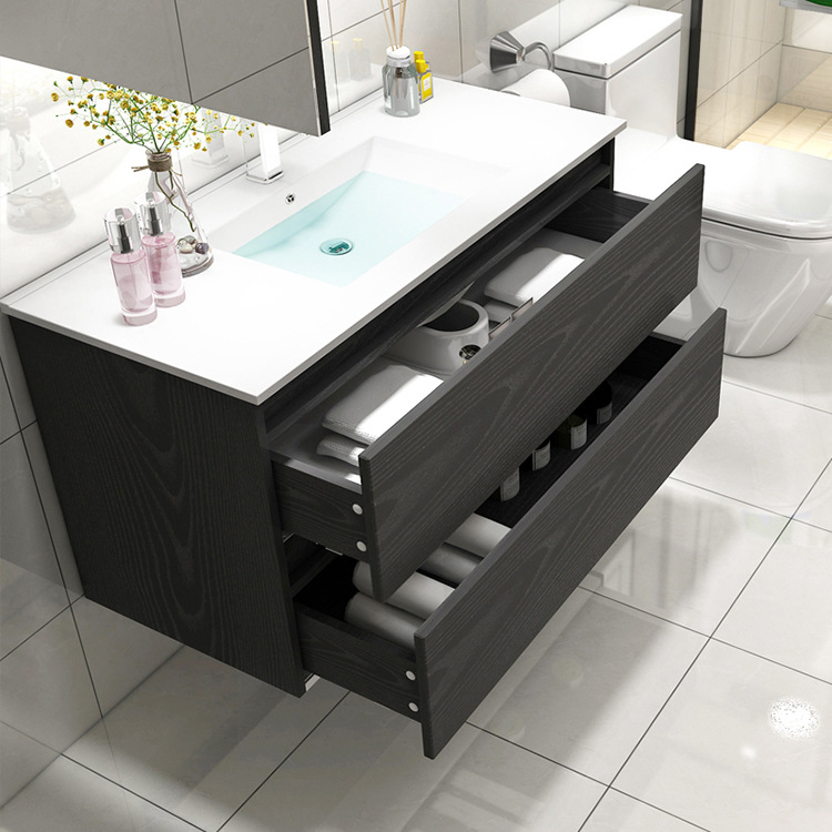 实木板浴室柜整体吊柜现代木柜卫浴洗漱洗手台一体陶瓷盆组合批发-阿里巴巴