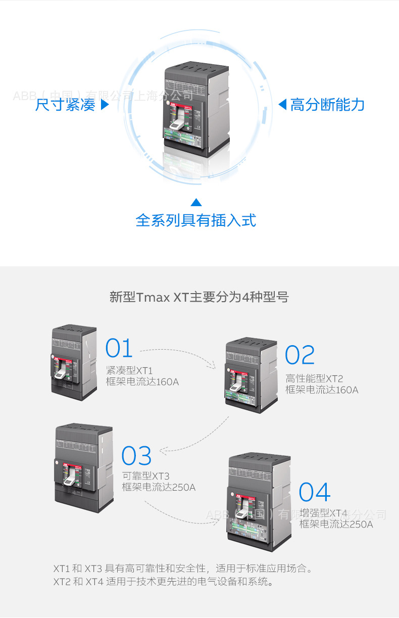 ABB XT1塑壳断路器XT1N 125 TMF 40-500 3p F F UL/CSA;10225847-阿里巴巴