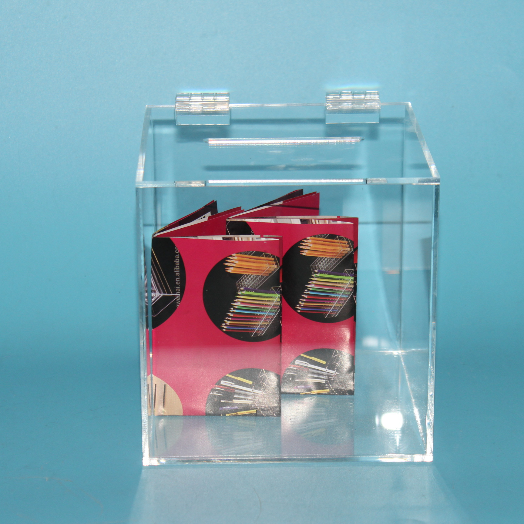 韦海新款 带开槽透明亚克力有机玻璃盒子 可定制尺寸-阿里巴巴