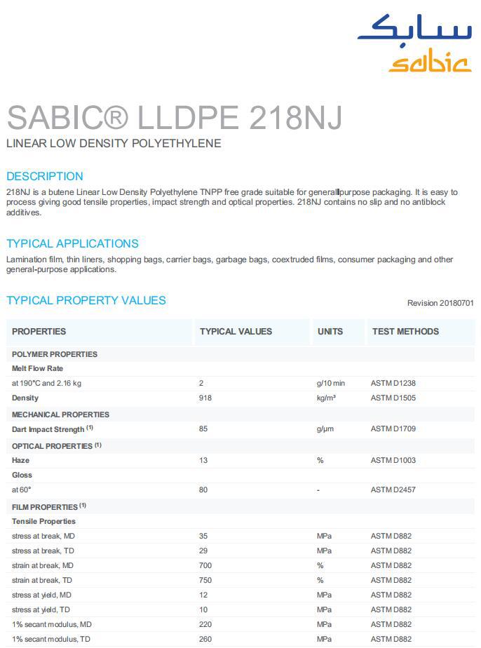 LLDPE沙特sabic 218NJ 吹膜 薄膜级 线型低密度聚乙烯 颗粒原料pe-阿里巴巴